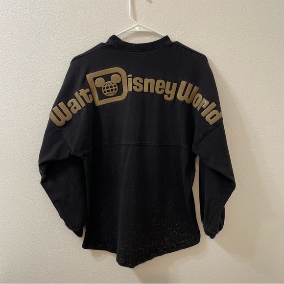 Disney | Tops | Disney Spirit Jersey Black And Gold Sparkles Xs | Poshmark